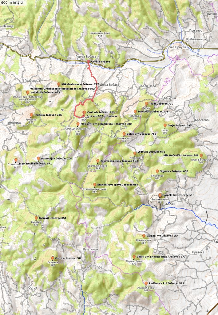 Јешевац | Planinarski savez Srbije